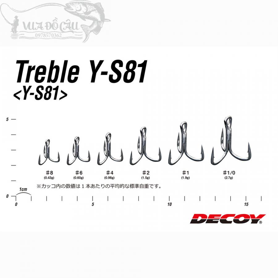 Lưỡi câu lure DECOY Y-S81 Silver Treble Hooks - Vua Đồ Câu